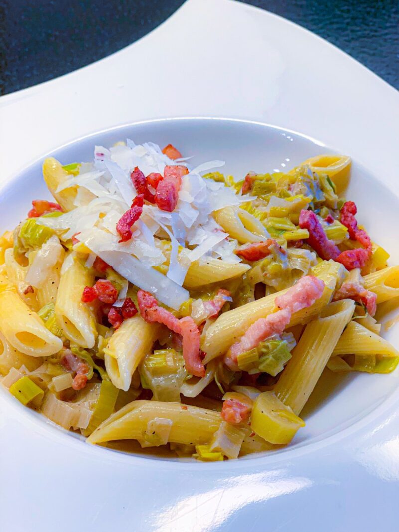 Pasta met prei en pancetta - Vinissima