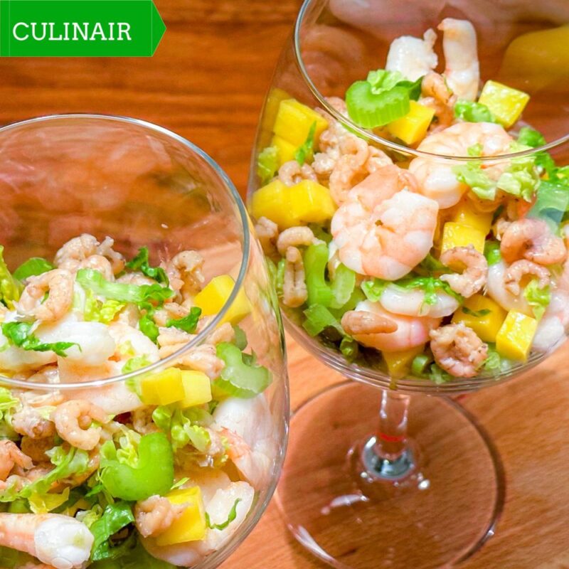 Garnalencocktail met mango en bleekselderij - Vinissima